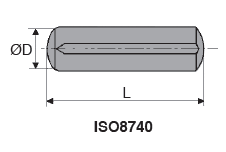 Spring pin ISO8740 Type:splined ISO 8740 Material:Steel