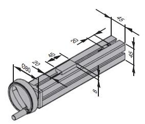 Mini profile-mounted adjusting unit On support profile:45x45mm ...