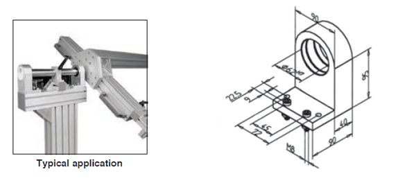 Vertical bearing support for aluminium profiles Type:Vertical bearing ...